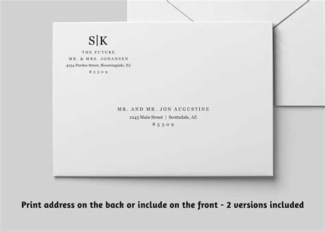 Mail Merge Address Template For Envelopes Microsoft Word Etsy