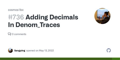 adding decimals in denom traces · issue 736 · cosmos ibc · github