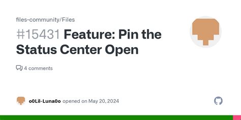 Feature Pin The Status Center Open · Issue 15431 · Files Community