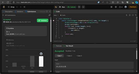 Leetcode Problem No 2089 Question No 2089 Find Target Indices By