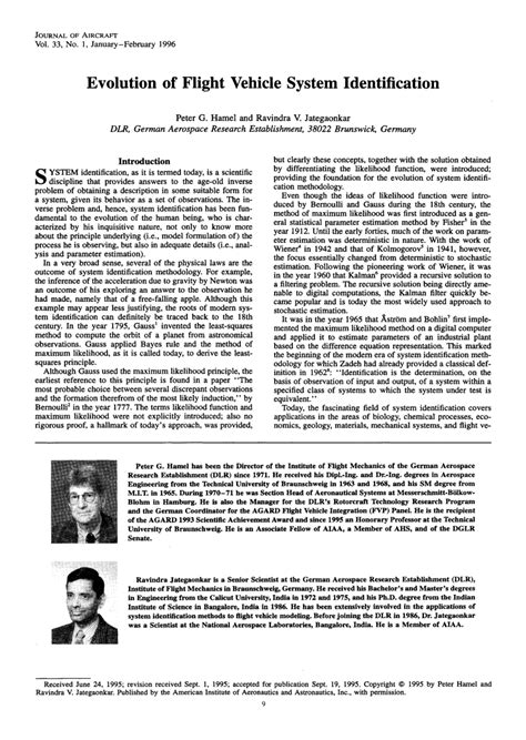 Pdf Evolution Of Flight Vehicle System Identification