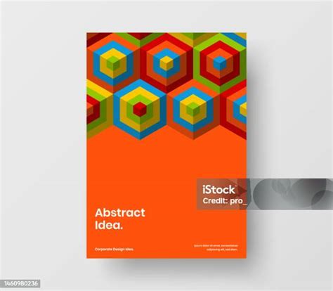 트렌디한 브로셔 A4 디자인 벡터 일러스트 신선한 모자이크 육각형 저널 표지 레이아웃 0명에 대한 스톡 벡터 아트 및 기타 이미지 0명 A4 용지 개념 Istock