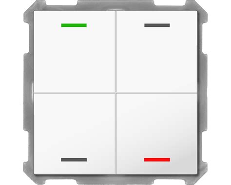 Knx Push Button Lite 63 4 Gang Rgbw Neutral With Temperature Sensor