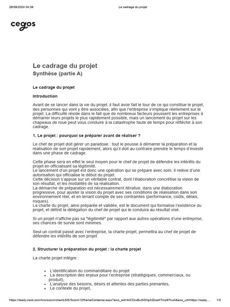 The Project Framework Part A Pdf