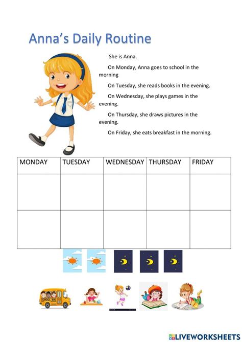 Dailt Routines … Free Interactive Worksheets 2334106