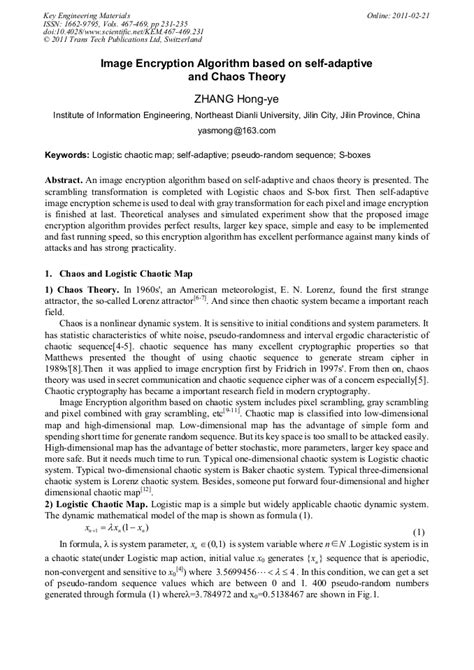image encryption algorithm based on self adaptive and chaos theory
