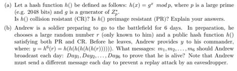 solved a let a hash function h be defined as follows