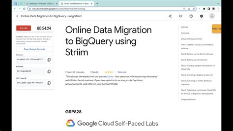 online data migration to bigquery using striim qwiklabs gsp828
