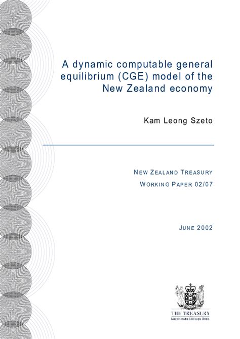 Pdf A Dynamic Computable General Equilibrium Cge Model Of The New