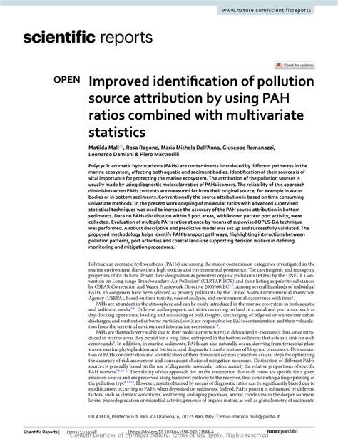 pdf improved identification of pollution source attribution by using