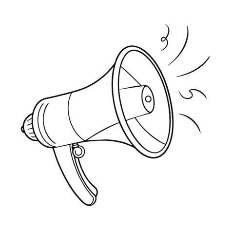 공공 호른 스피커 한 연속 라인 드로잉 프리미엄 Ai 생성 벡터