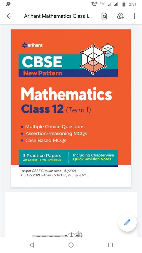 Arihant Mathematics Class 12 Term 1 Chapterwise Mcqs Book Download Pdf