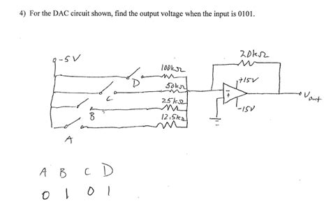 Solved For The DAC Circuit Shown Find The Output Voltage Chegg