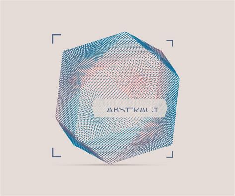 Crystal Consisting Of Small Particles Object With Dots Molecular Grid 3d Vector Illustration