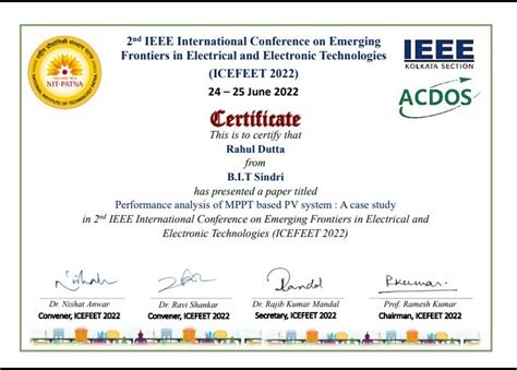Ieee Conference International Rahul Dutta