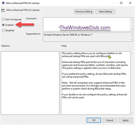 Enable Or Disable Enhanced Pins For Bitlocker Startup In Windows 11 10