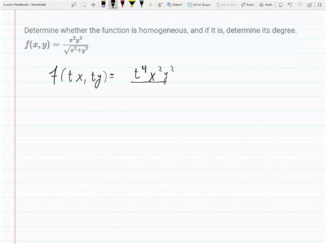 SOLVED Determine Whether The Function Is Homogeneous And If It Is Determine Its Degree F X Y