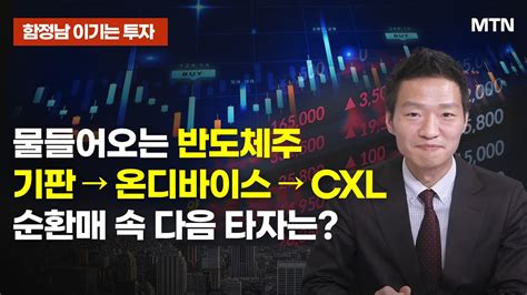 함정남의 이기는 투자 물들어오는 반도체주기판 → 온디바이스 → Cxl순환매 속 다음 타자는 머니투데이방송 증시 증권 Youtube