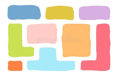 Organic Liquid Rectangle Frame Shapes Set Hand Drawn Abstract Vector