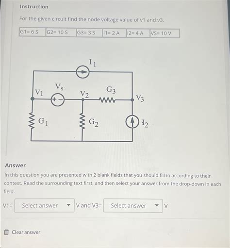 Solved InstructionFor The Given Circuit Find The Node Chegg