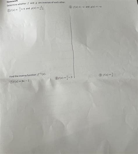 Determine Whether F And G Are Inverse Of Eachother