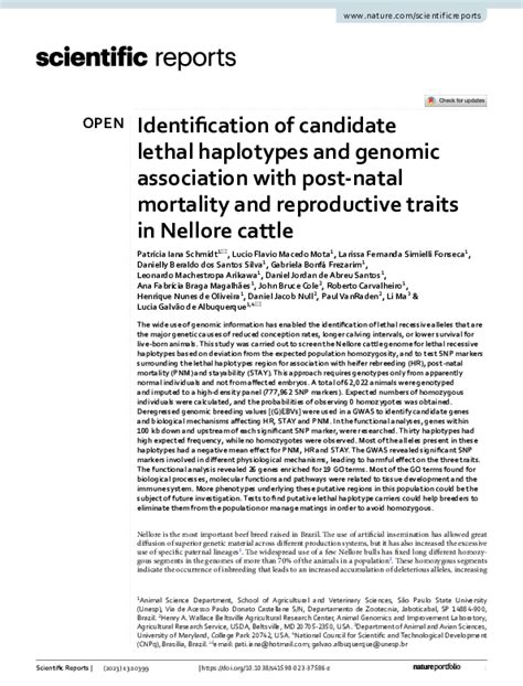 Pdf Identification Of Candidate Lethal Haplotypes And Genomic Association With Post Natal