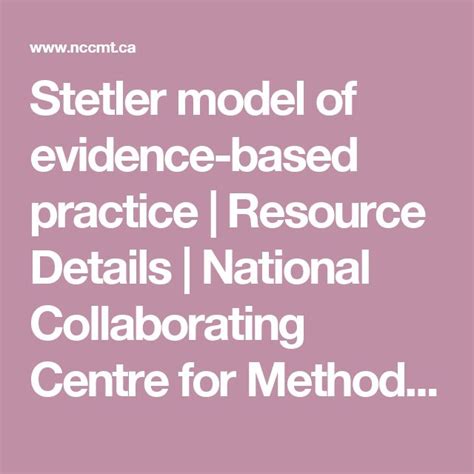 Discover The Stetler Model Of Evidence Based Practice