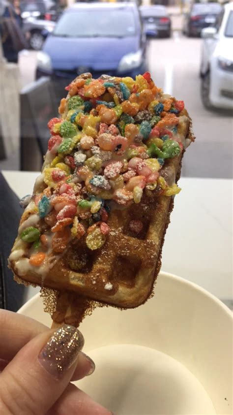 [I ate] a fruity pebble waffle pop! : r/food