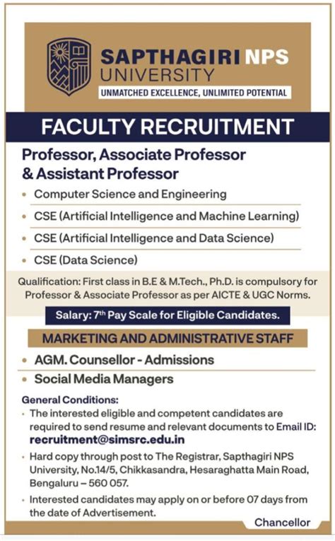 Thank You Sapthagiri Nps University