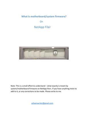 What Is Netapp System Firmware PDF