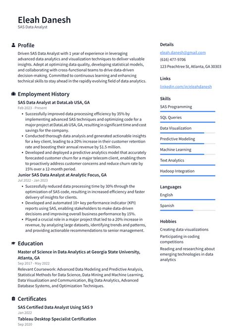 Top 16 Sas Data Analyst Resume Objective Examples