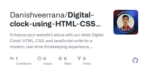 Github Danishveerranadigital Clock Using Html Css And Javascript