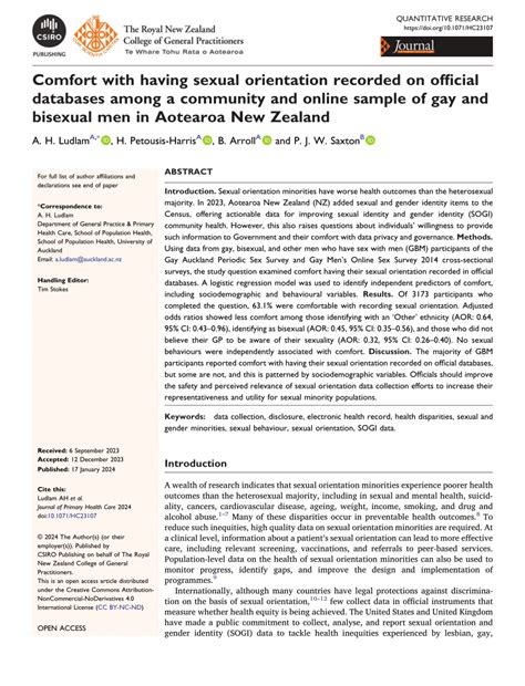 Pdf Comfort With Having Sexual Orientation Recorded On Official