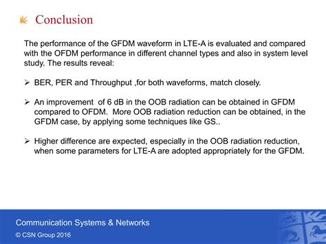 System Level 5g Evaluation Of Gfdm Waveforms In An Lte A Platform Pptx