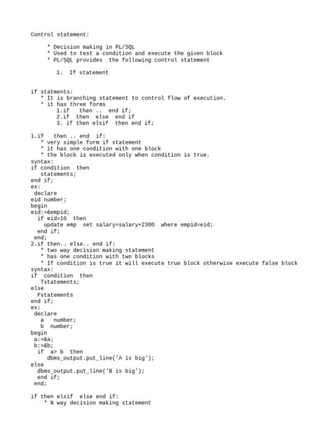 Controlstatements In Plsql Pdf