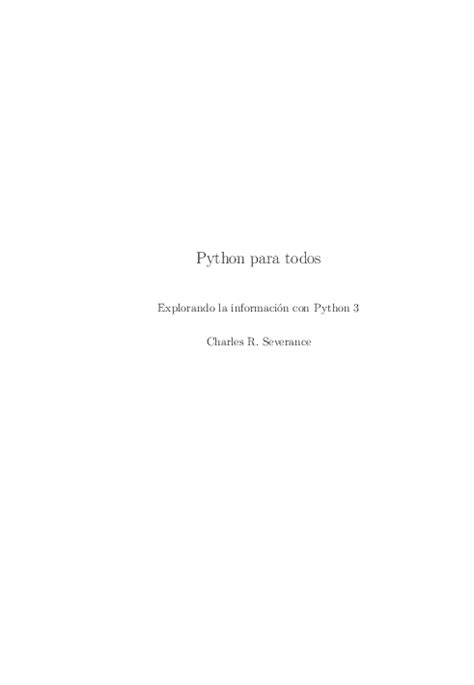 Pdf Python Para Todos Explorando La Información Con Python 3 Charles
