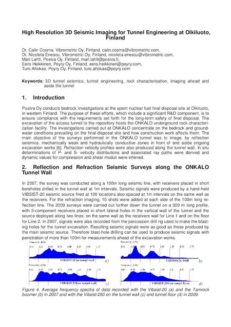 pdf high resolution 3d seismic imaging for tunnel engineering