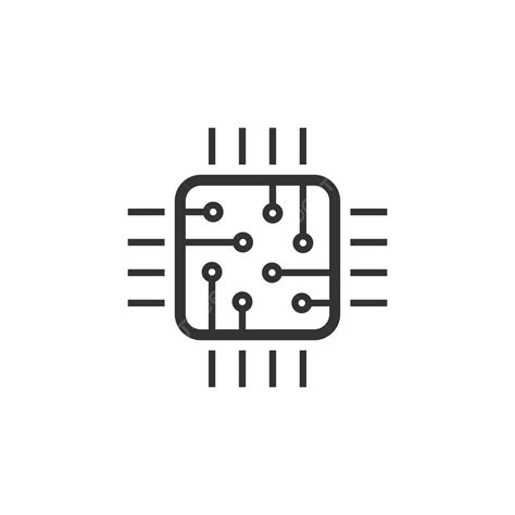 Flat Circuit Board Cpu Icon For Business Concept Vector Scheme Electronics Connection Png And