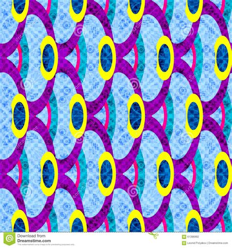 Circles And Lines Abstract Geometric Background Seamless Pattern Vector