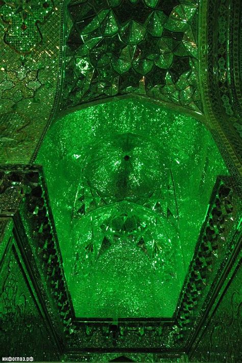 Зеркальный мавзолей Шах Черах Оттенки зеленого Зеленый Сценический дизайн