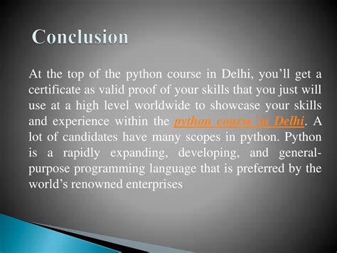 ppt python course in delhi powerpoint presentation free download