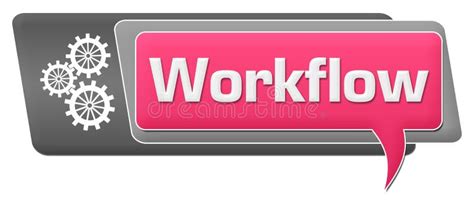 Workflow Pink Grey Comment Symbol Horizontal Stock Illustration
