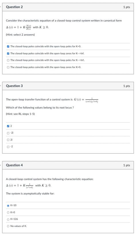 Solved Question Pts Consider The Characteristic Equation Chegg