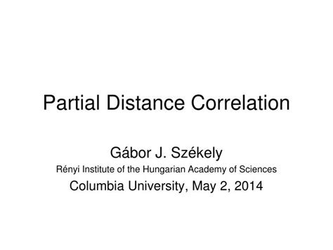 Ppt Partial Distance Correlation Powerpoint Presentation Free