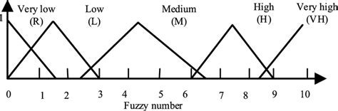 triangular fuzzy number membership function curves of five language