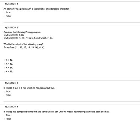 Solved QUESTION An Atom In Prolog Starts With A Capital Chegg