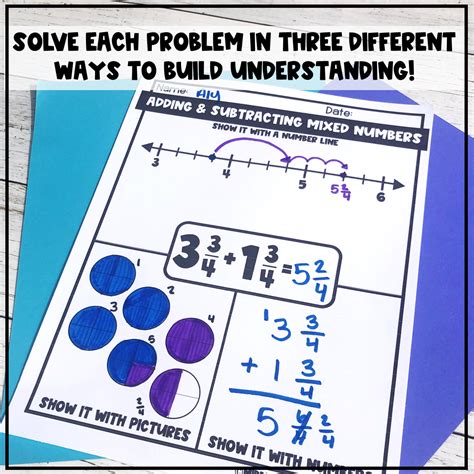 Add Subtract Fractions Mixed Numbers Multi Strategy Printable Made By Teachers