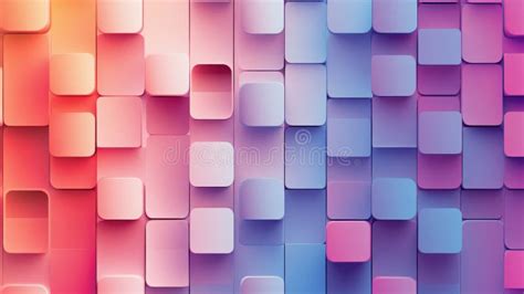 Colorful Abstract 3d Geometric Pattern With Overlapping Squares In