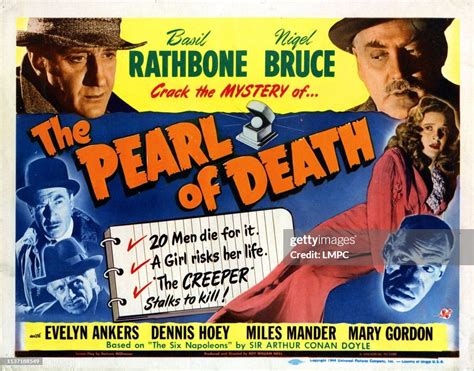 The Pearl Of Death Lobbycard Basil Rathbone Nigel Bruce Rondo