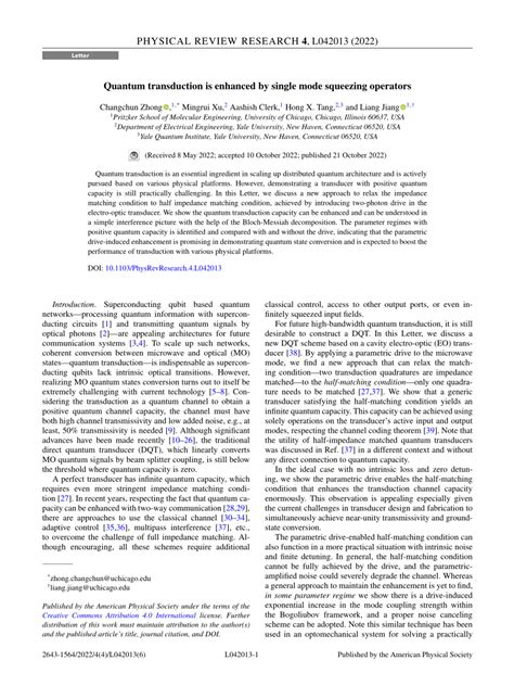 Pdf Quantum Transduction Is Enhanced By Single Mode Squeezing Operators